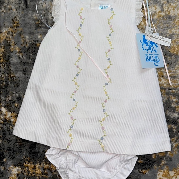 Luli & Me | Matching Sets | Luli Me White Baby Dress With Embroidered ...